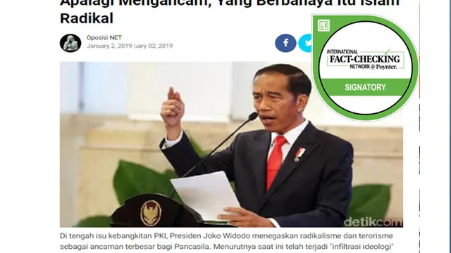 [Cek Fakta] Isu Jokowi Sebut PKI Tidak Berbahaya Adalah Hoaks - Cek Fakta Liputan6.com