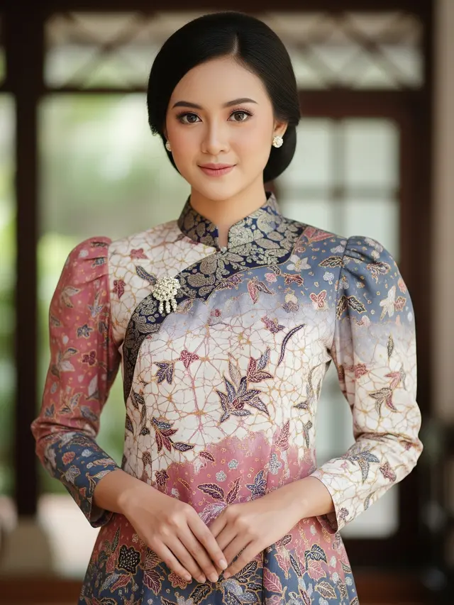 9 Model Dress Batik Lengan Puff Brokat Elegan, Style Ibu Muda di 2025 ...