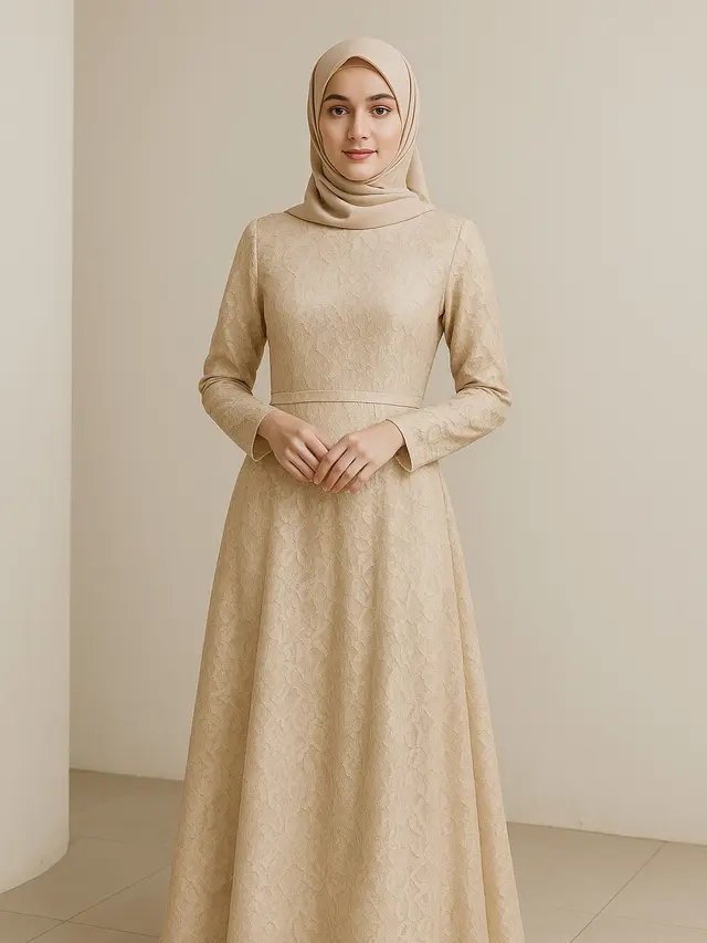 13 Model Gamis Brokat Simple Elegan 2025, Bikin Tampil Cantik - Hot ...