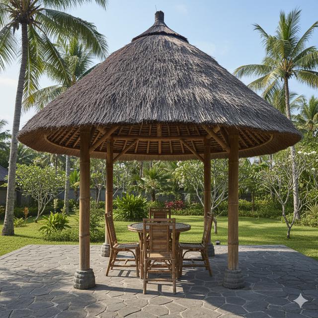 7 Desain Teras Rumah Tropis Bahan Bambu ala Vila Bali, Serasa Liburan ...