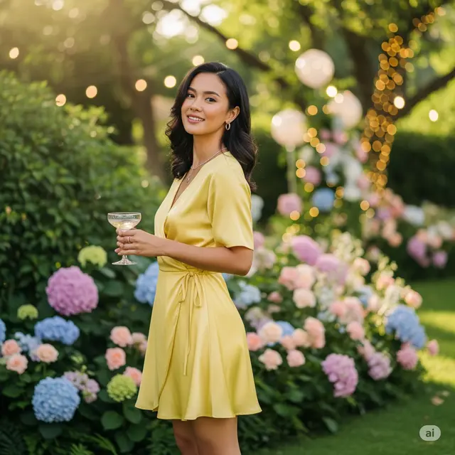7 Model Gaun Pesta Satin Wrap Dress Terkini 2025, Ciptakan Siluet Tubuh ...