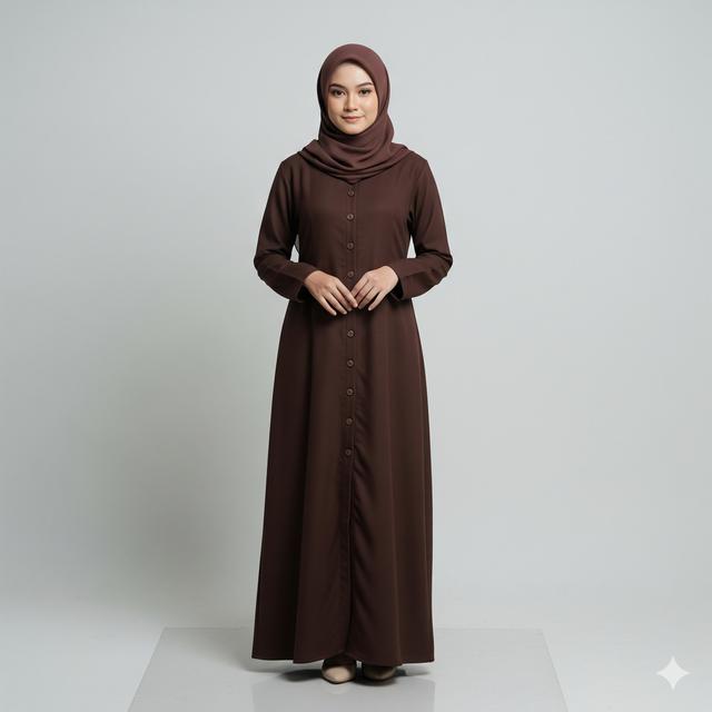 6 Model Gamis Coklat Earthy Tone Trend Modest Fashion 2025: Tampil ...
