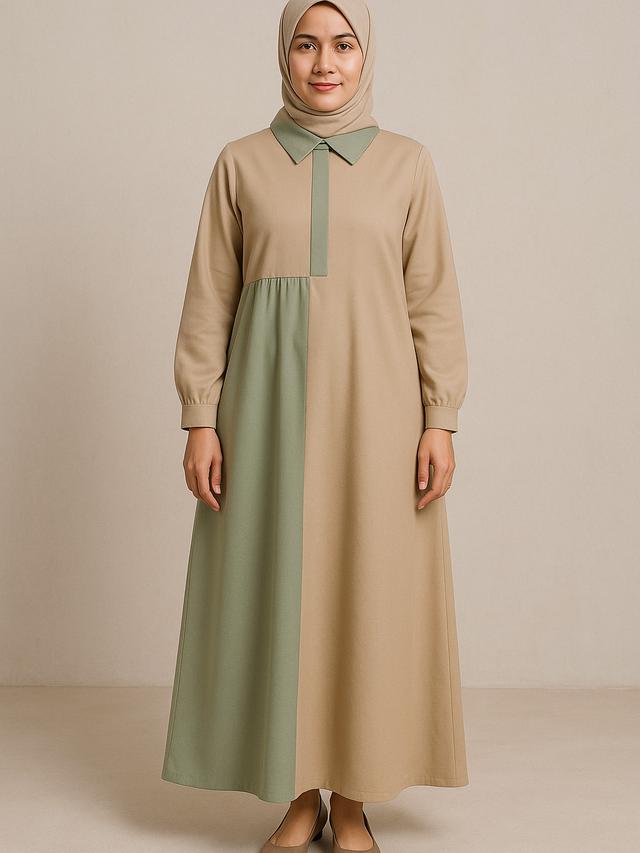 7 Model Gamis Kerah Rebah yang Nyaman dan Bikin Penampilan Makin Anggun ...