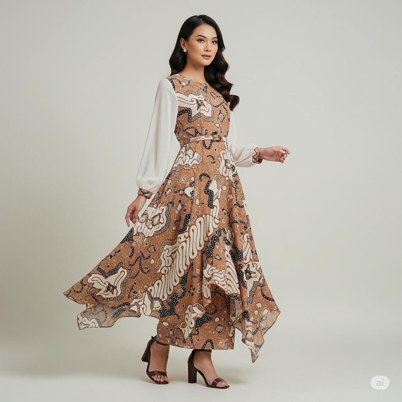 8 Model Dress Batik Elegan Kombinasi Terbaru 2025 yang Menawan