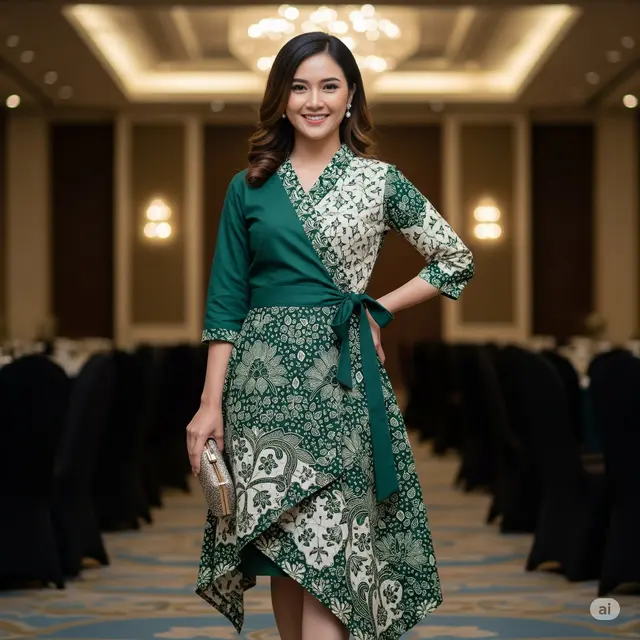 7 Inspirasi Model Batik Wanita Wrap Dress 2025, Curi Perhatian di Acara ...