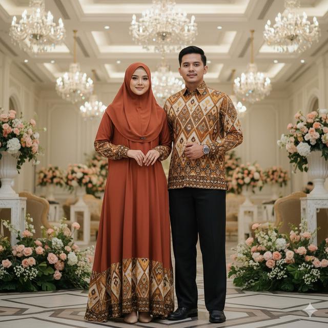 8 Model Gamis Batik Couple yang Elegan dan Nyaman, Inspirasi agar ...