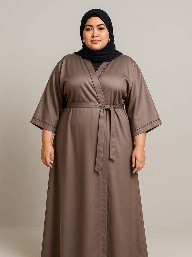 7 Rekomendasi Model Gamis Simpel tapi Mewah untuk Orang Gemuk, Lengkap ...