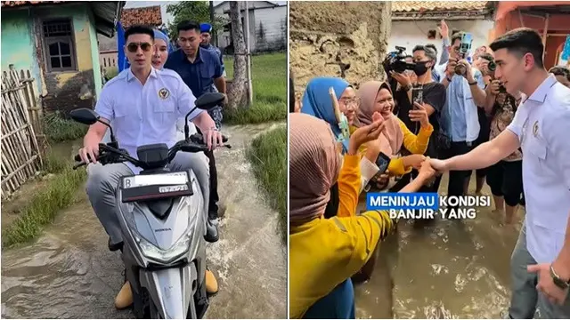 6 Potret Verrell Bramasta Ngabuburit Tinjau Banjir Bekasi, Bantu Warga Terdampak - Hot Liputan6.com