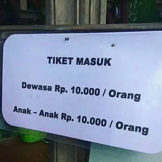 Tulisan Tarif Di Tempat Umum Ini Nominalnya Nyeleneh Harus Hitung Dulu Hot Liputan Com