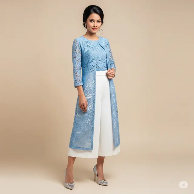 7 Inspirasi Baju Pesta Brokat Setelan Celana untuk Tampilan Elegan ...