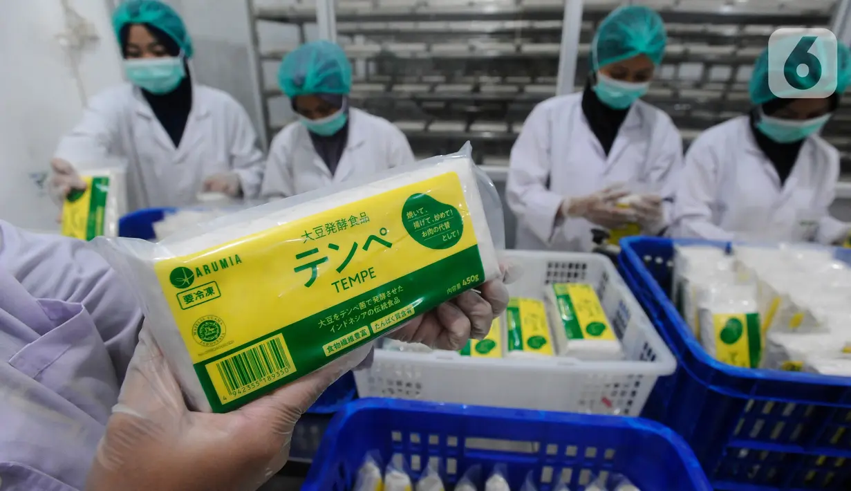 Aktivitas Pabrik Tempe Terbesar di Dunia untuk Ekspor - Foto Liputan6.com
