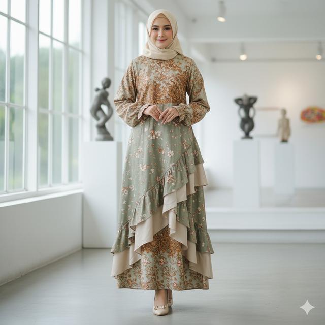 8 Model Baju Batik Satin Syari dengan Potongan Longgar Nyaman Dipakai