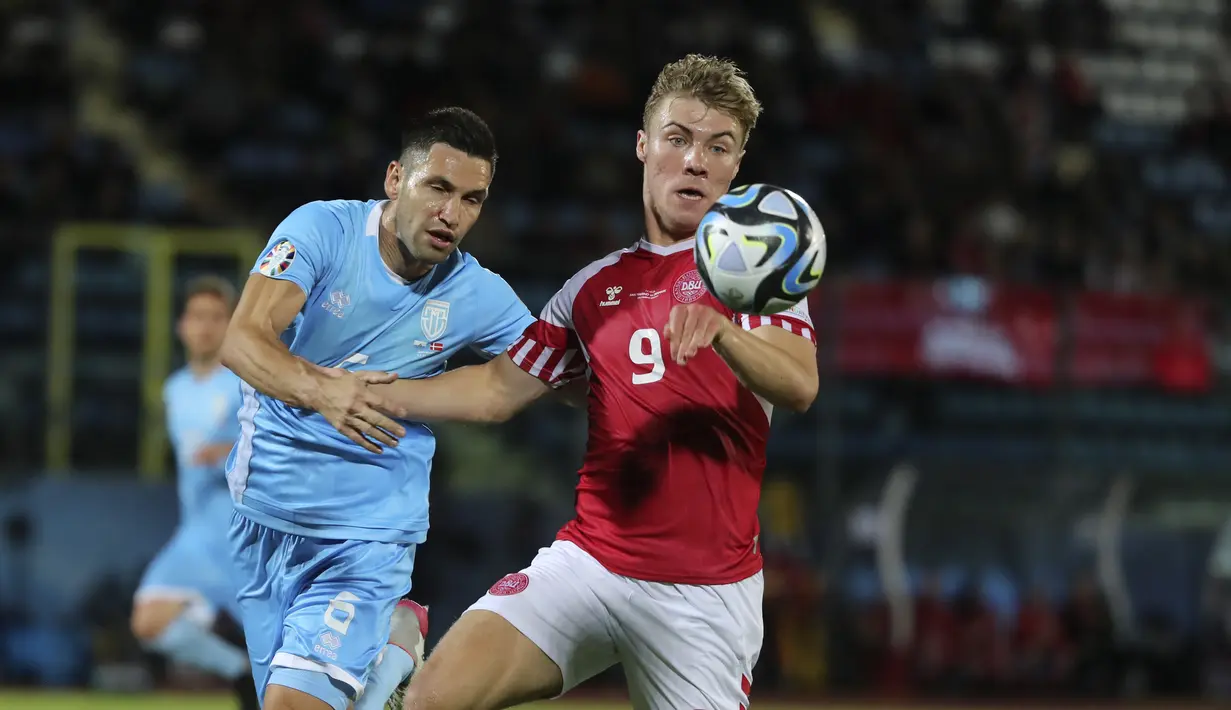 Denmark Kerja Keras Menang Tipis Atas San Marino - Foto Liputan6.com