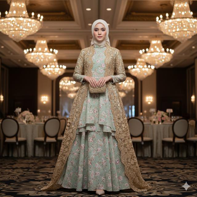 7 Tren Baju Batik Syar’i Kombinasi Brokat, Tampil Anggun dan Elegan di ...