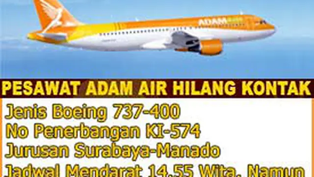Pesawat Adam Air Hilang Kontak - News Liputan6.com