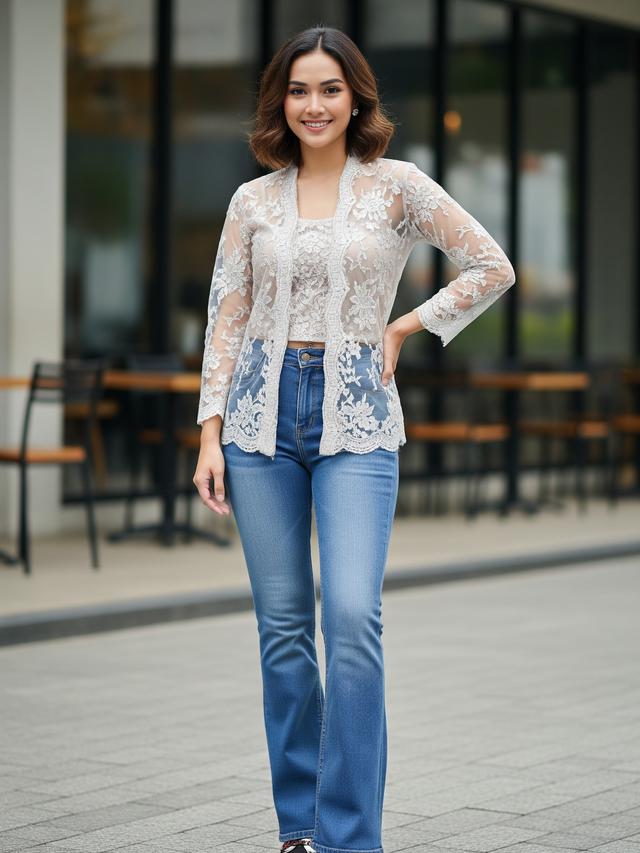 7 Inspirasi Model Kebaya Modern dengan Celana Jeans yang Stylish