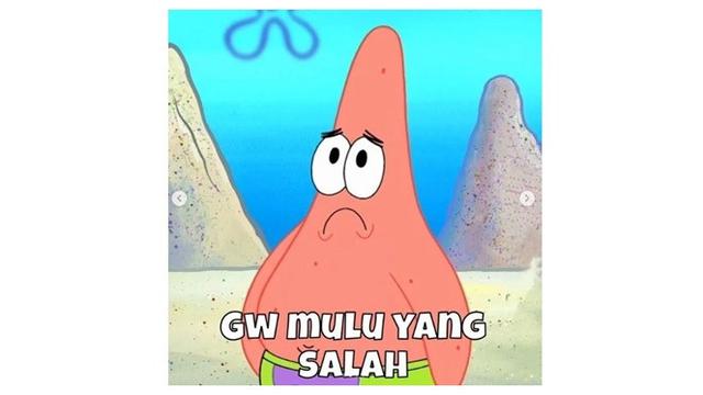 6 Meme Lucu Pakai Gambar Patrick Ini Bikin Overthinking, Galau Banget