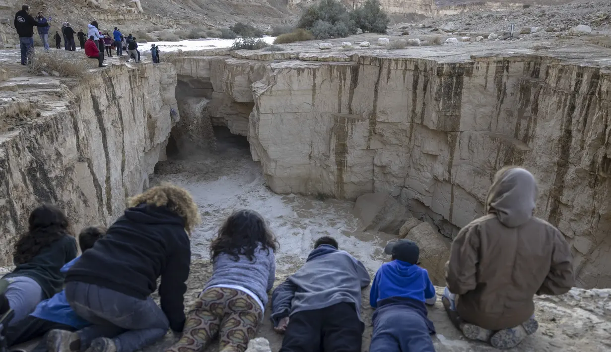 Banjir Bandang Landa Gurun Negev di Israel - Foto Liputan6.com