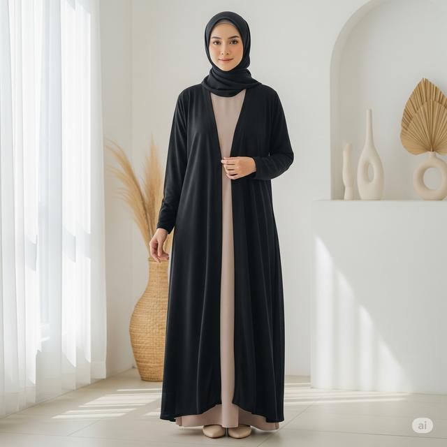 7 Model Gamis Abaya Hitam Terpopuler yang Elegan dan Stylish untuk ...
