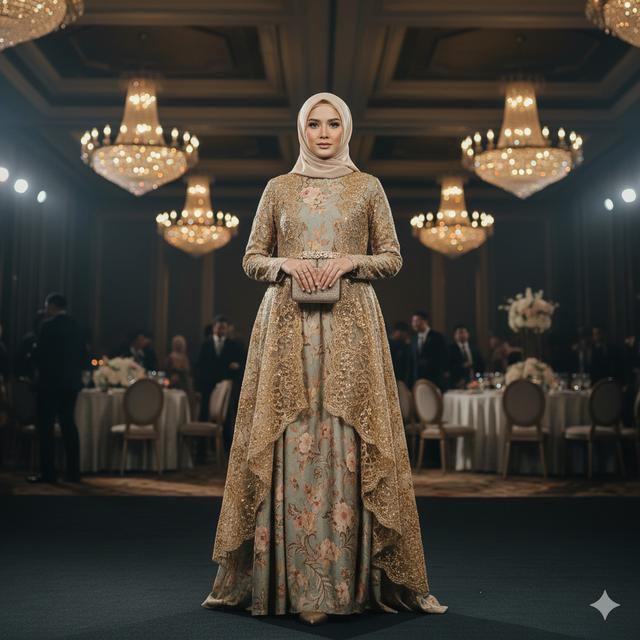 7 Tren Baju Batik Syar’i Kombinasi Brokat, Tampil Anggun dan Elegan di ...