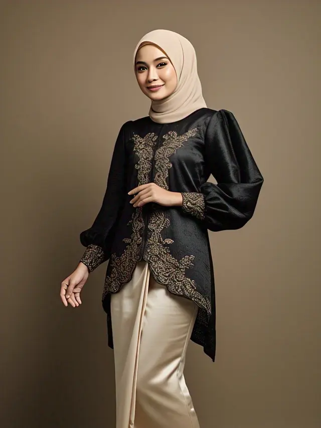 7 Rekomendasi Kebaya Hitam Kondangan 2025, Model Brokat hingga Detail Payet Mewah - Islami ...