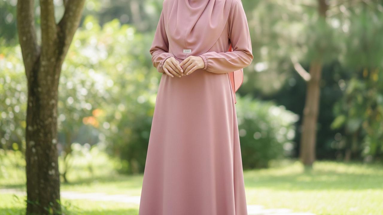 9 Model Gamis Syari Bahan Wolfis yang Adem dan Praktis di 2025, Pilihan ...