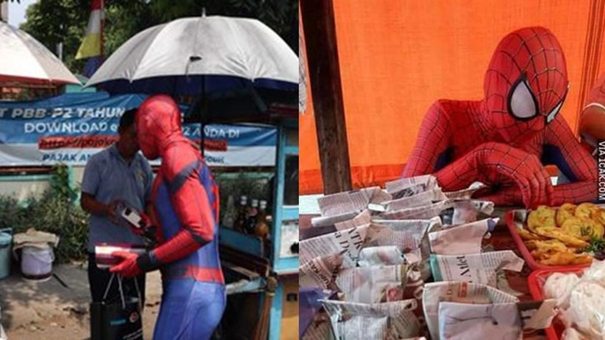 6 Potret Spider-Man Jajan di Pinggir Jalan Ini Bikin Ngakak - Hot ...