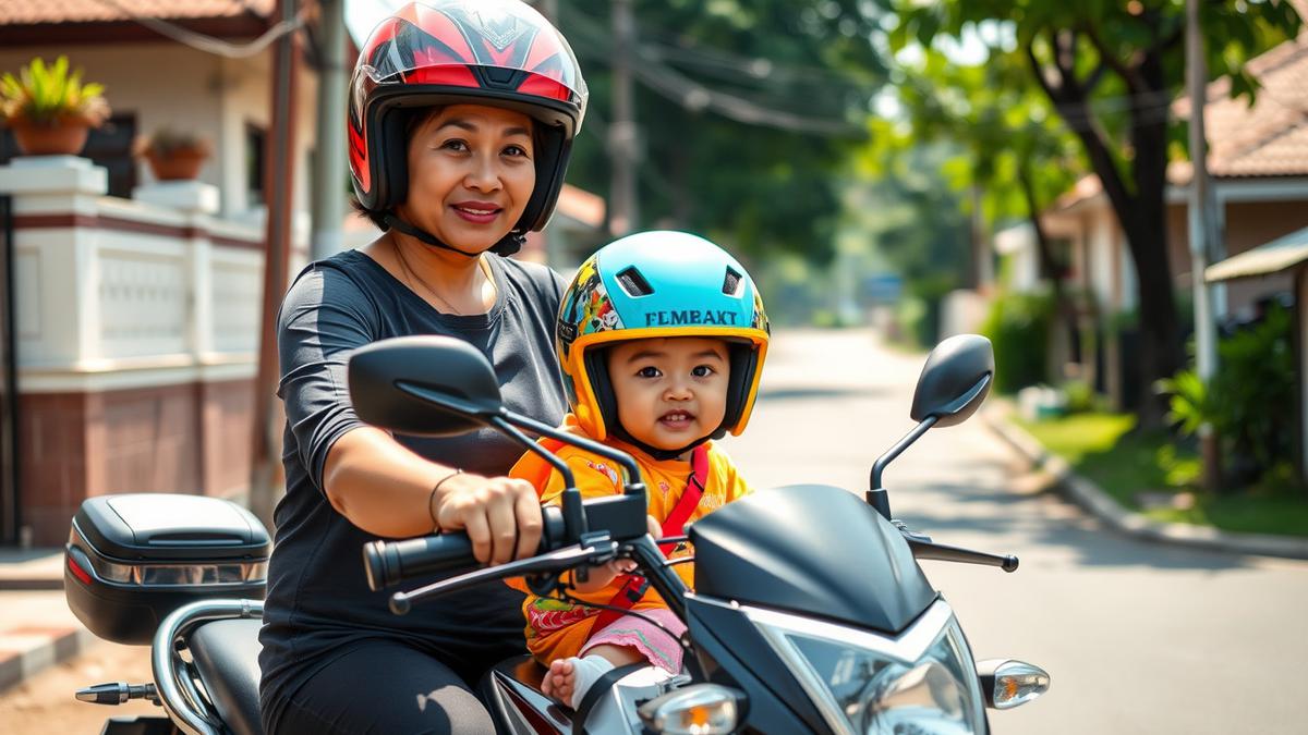Tips Aman Berkendara Motor dengan Anak