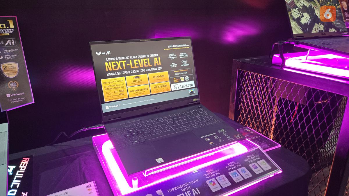 Asus TUF Gaming A16 Released, AI Gaming Laptop Priced at IDR 30 Million ...