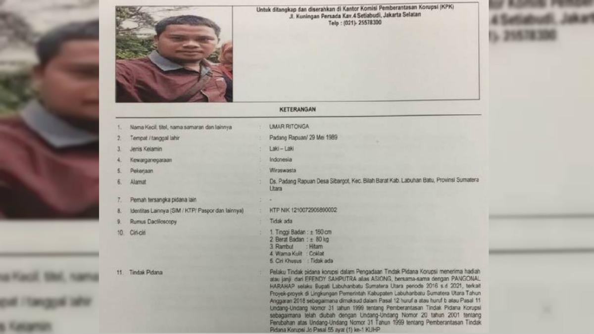 KPK Terbitkan Surat DPO terhadap Tangan Kanan Bupati Labuhanbatu