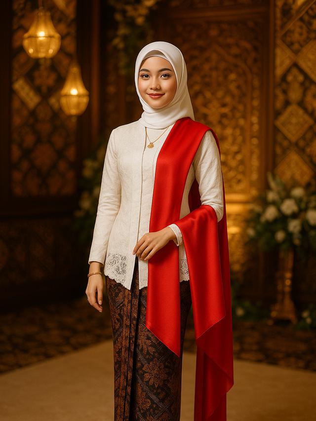 8 Model Kebaya dengan Selendang Bahu untuk Berbagai Acara