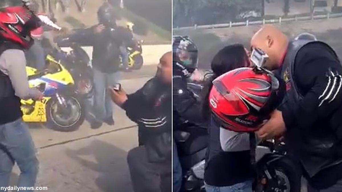 VIDEO: Melamar Pacar di Tengah Jalan Raya 'Dikepung' Geng Motor ...