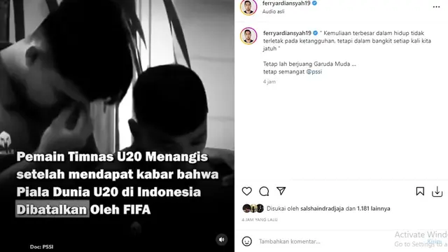 Ferry Ardiansyah Beri Semangat kepada Timnas U-20 yang Menangis Usai ...