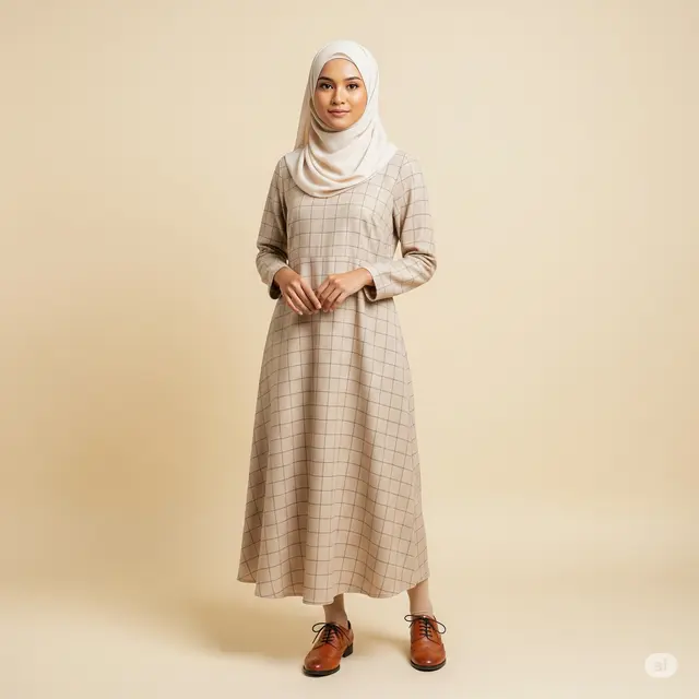 8 Model Gamis Midi Dress Motif Terbaru 2025 untuk Acara Semi Formal ...
