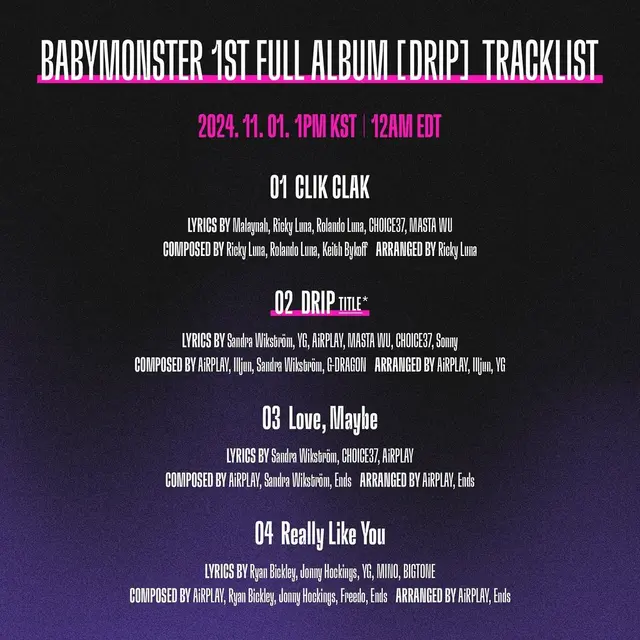 BABYMONSTER Rilis Teaser Pertama dan Tracklist untuk Album Pertamanya, G-Dragon Ikut ...