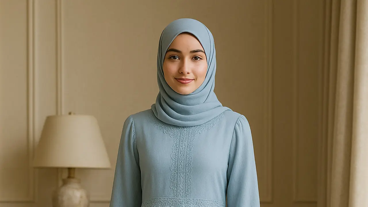 7 Model Gamis Biru Muda Terbaru 2025 yang Kasual, Tampil Segar di ...