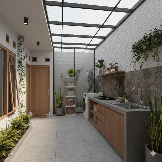 10 Model Dapur Rumah Tipe 36 Kombinasi dengan Ruang Laundry Mini ...