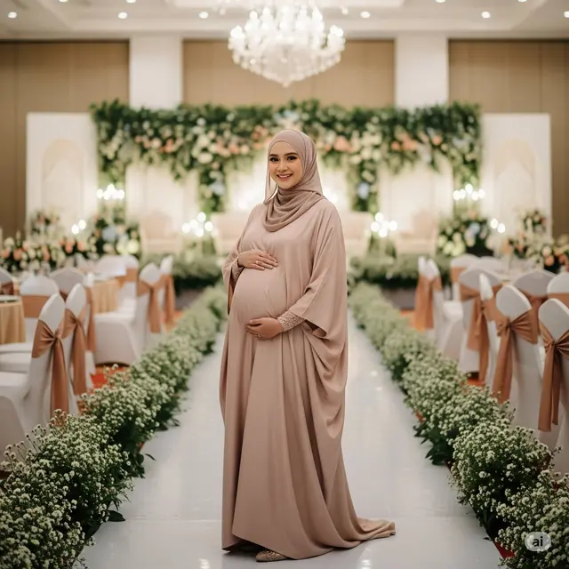 10 Rekomendasi Outfit Kondangan Gamis Ibu Hamil 2025, Tampil Elegan dan ...