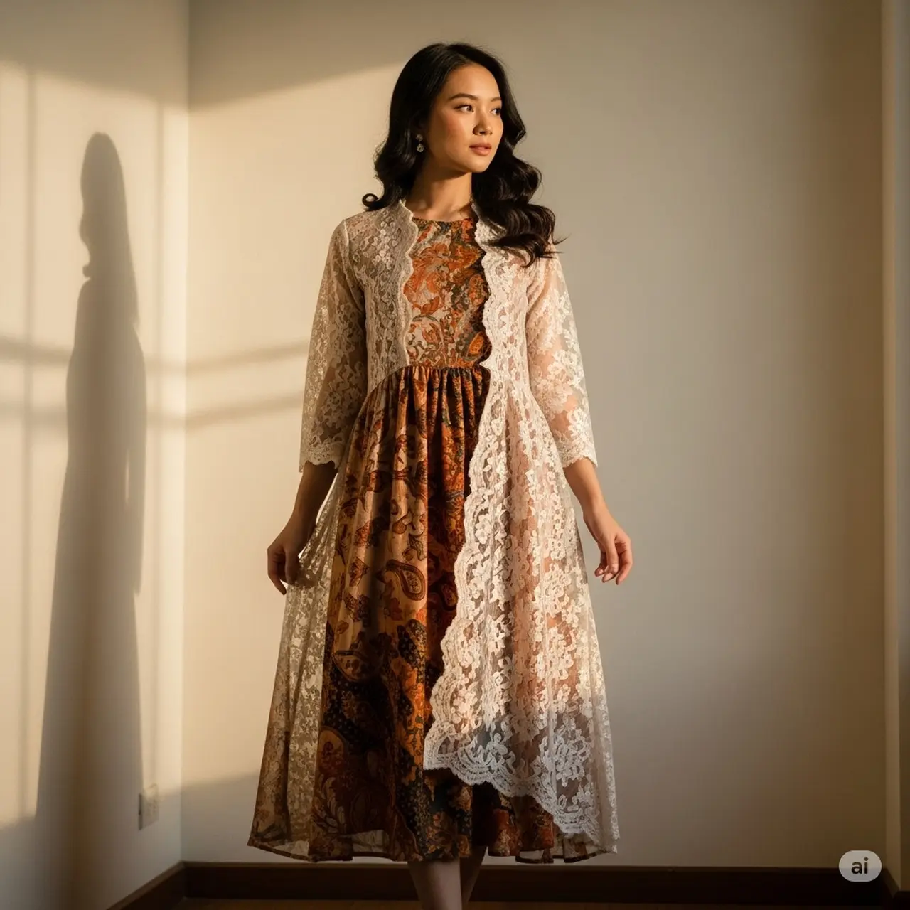 15 Dress Batik Kombinasi Brokat Panjang Terbaru 2025, Elegan untuk ...