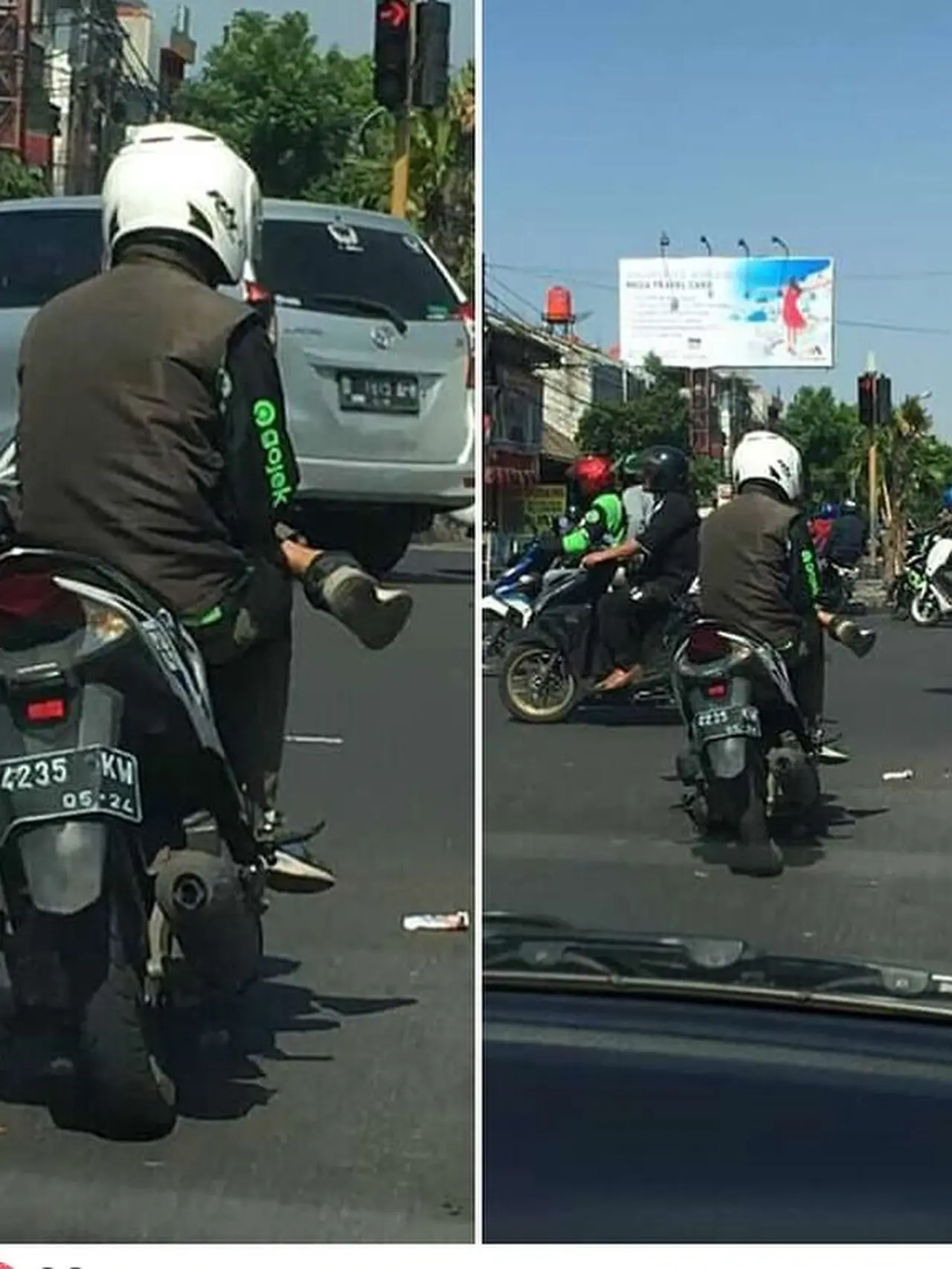 6 Aksi Driver Ojek Online di Jalanan saat Sepi Penumpang Ini Bikin Heran - Hot Liputan6.com