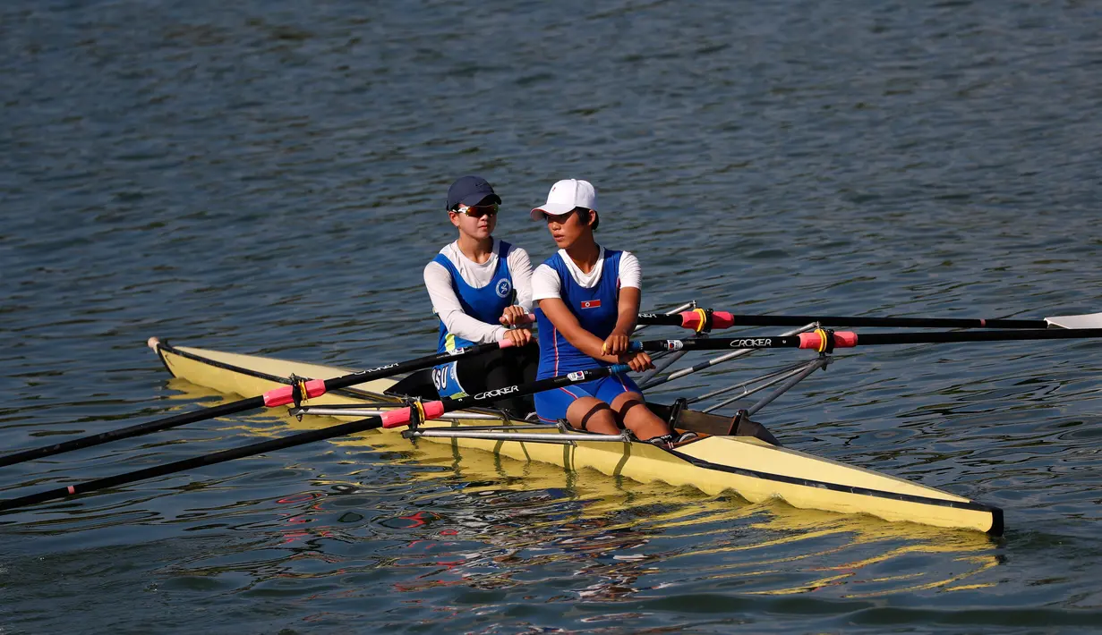 FOTO: Jelang Asian Games 2018, Atlet Korut dan Korsel Latihan Bareng ...