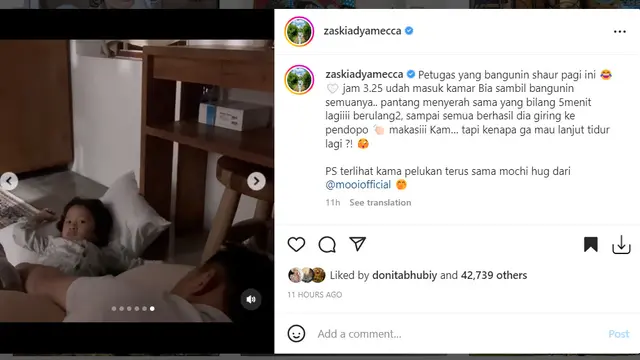 Gemasnya Anak Bungsu Zaskia Adya Mecca Bangunkan Sahur Sekeluarga: Pantang Menyerah Sama yang ...