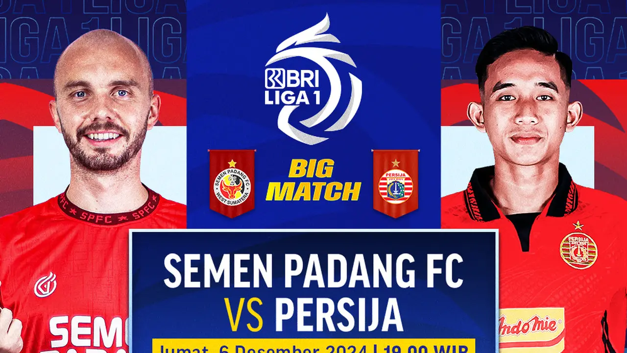 Link Live Streaming Big Match BRI Liga 1: Semen Padang FC vs Persija di Vidio - Indonesia Bola.com