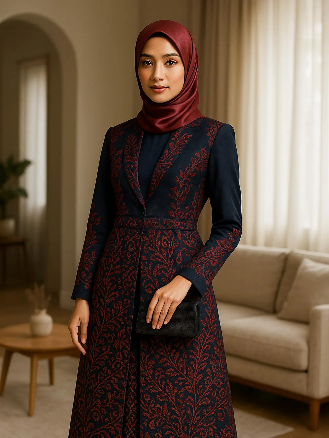 7 Model Gamis Batik Blazer Panjang yang Anggun dan Modern untuk ...