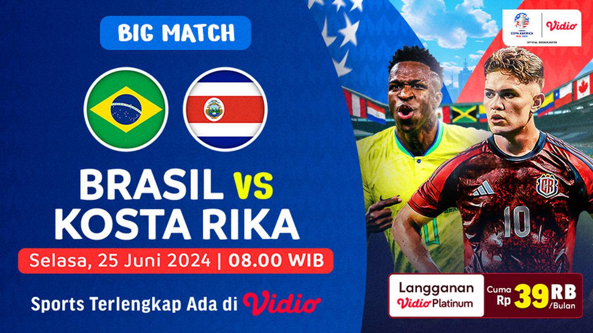 Link Live Streaming Brasil vs Kosta Rika Copa America 2024 di Vidio