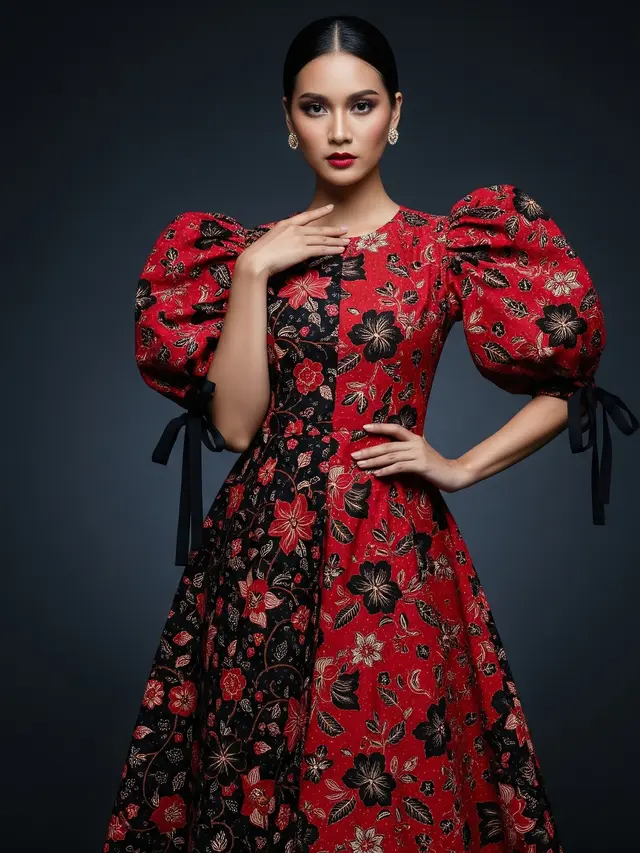 8 Rekomendasi Dress Batik Lengan Balon Motif Floral Terbaru 2025, Cocok ...