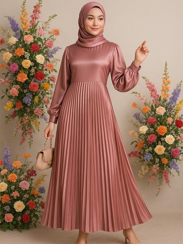 7 Model Gamis Satin yang Enggak Gampang Kusut, Pilihan Tepat untuk ...