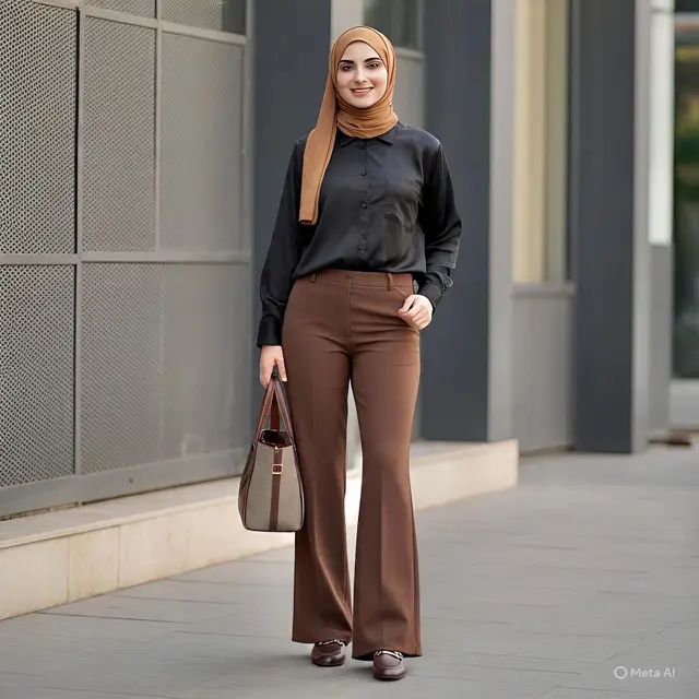 Inspirasi 10 Padu Padan Outfit Kemeja Hitam Wanita Hijab, Simple dan Stylish - Hot Liputan6.com