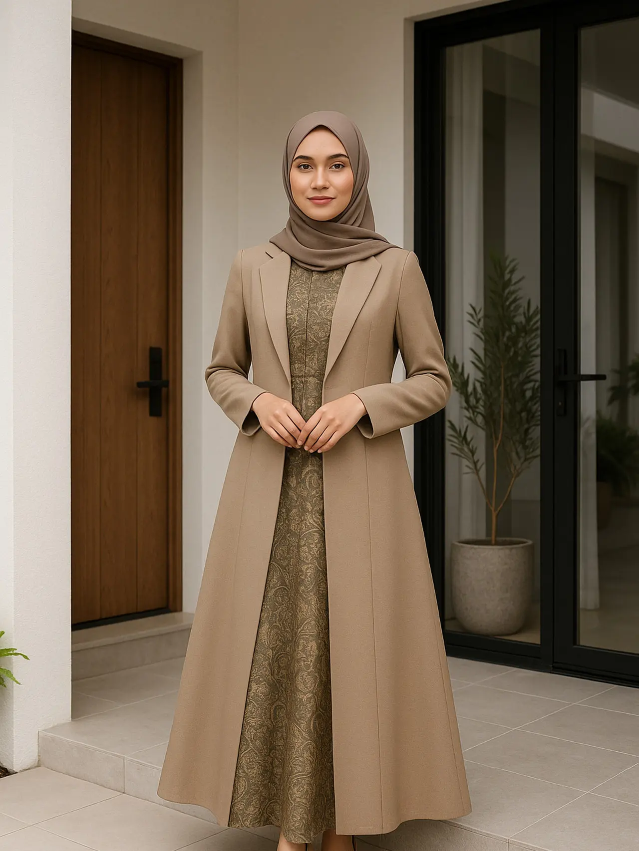 7 Model Gamis Batik Blazer Panjang yang Anggun dan Modern untuk ...