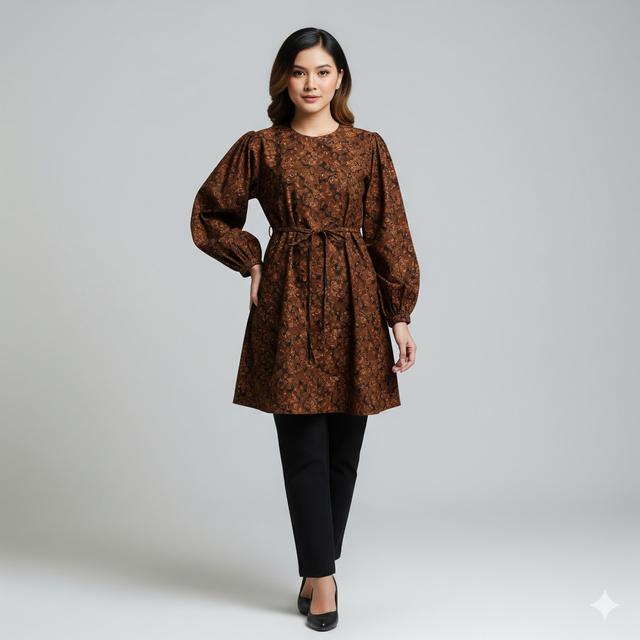 9 Model Tunik Batik Lengan Bishop Simple Tapi Mewah yang Elegan di 2025